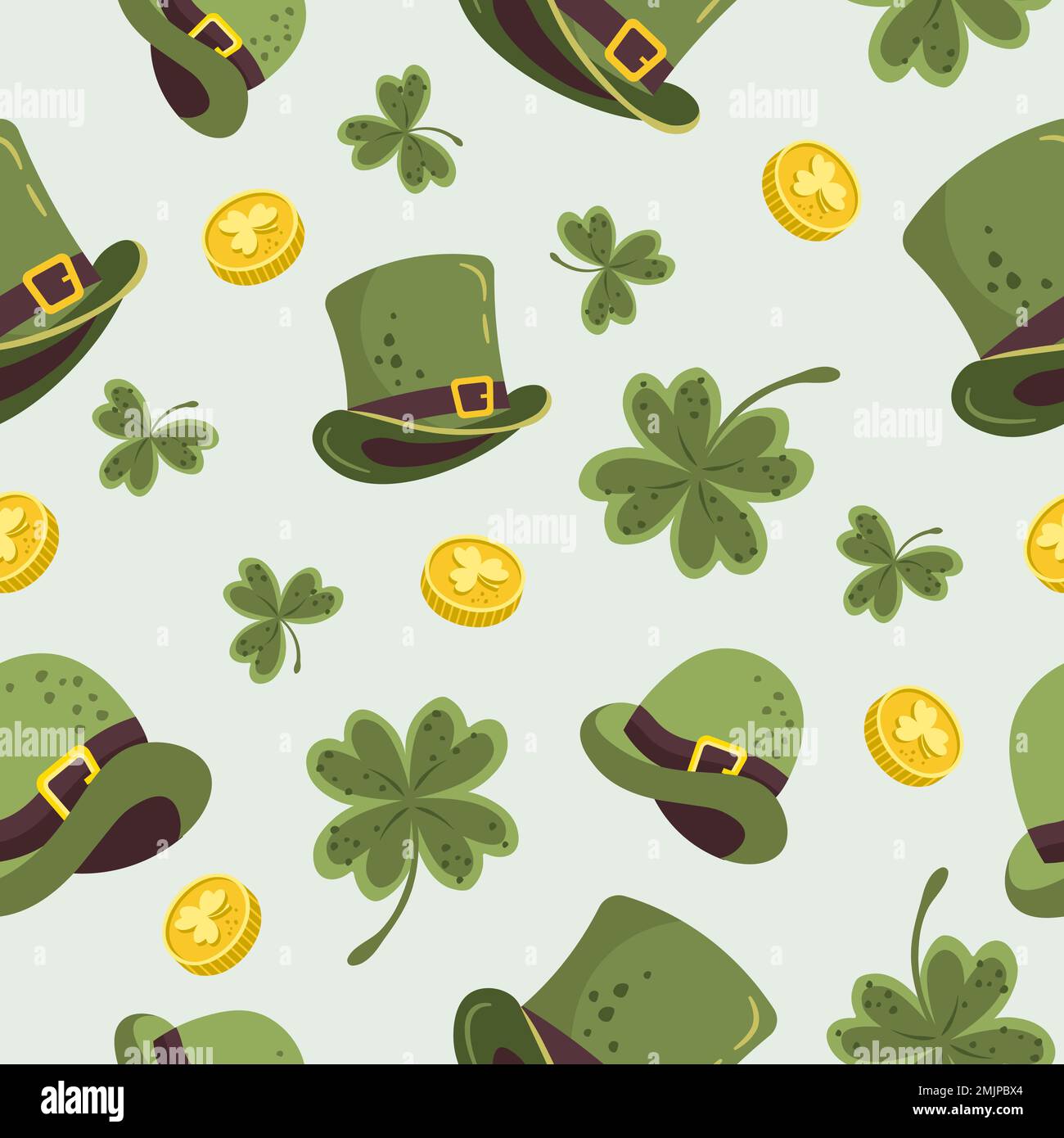 pattern with traditional st patrick elements different leprechaun hats ...