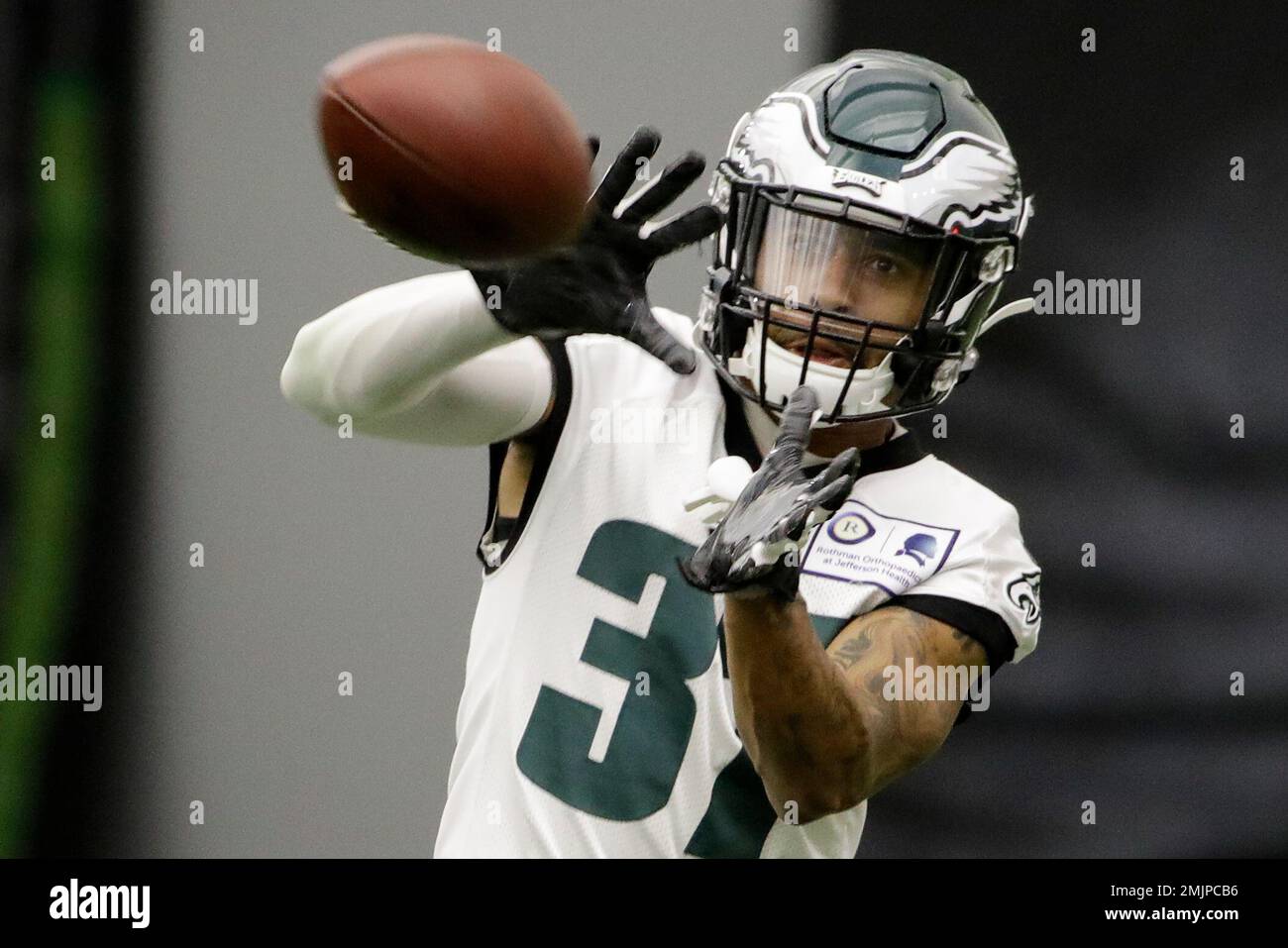 Philadelphia Eagles defensive back Tre Sullivan catches a pass at the ...