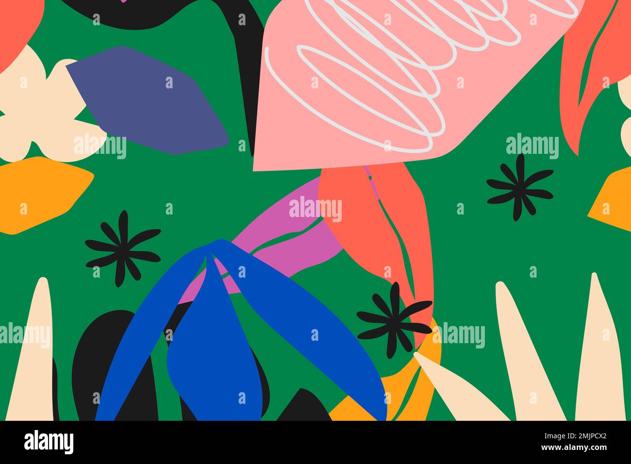 Funky leaf background seamless pattern vector Stock Vector Image & Art ...