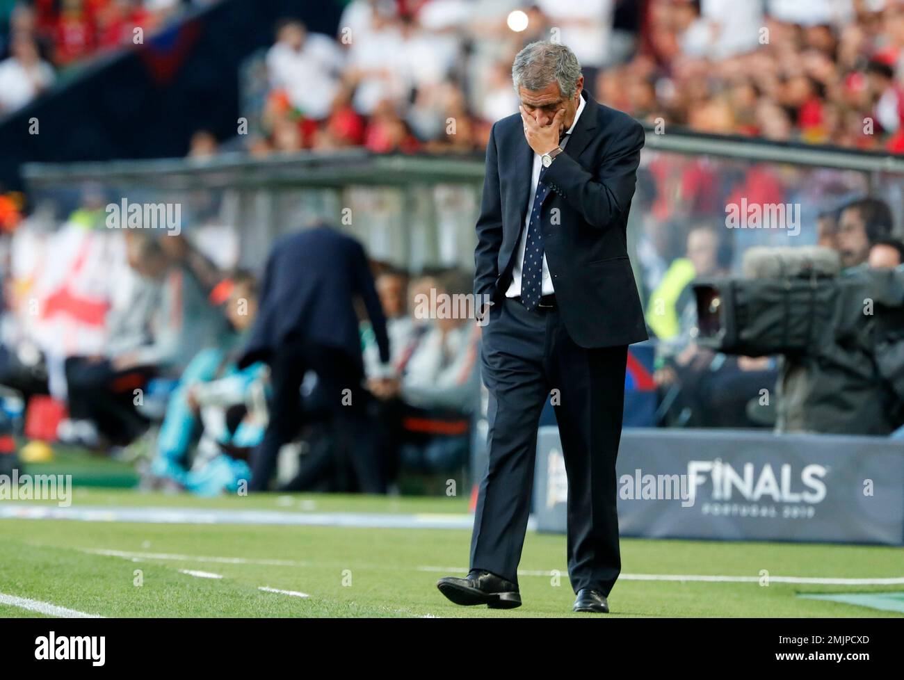 Portugal coach Fernando Santos walks by the bench during the UEFA ...