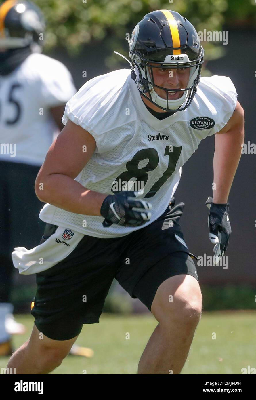 Pittsburgh Steelers tight end Zach Gentry (81) performs drills during ...