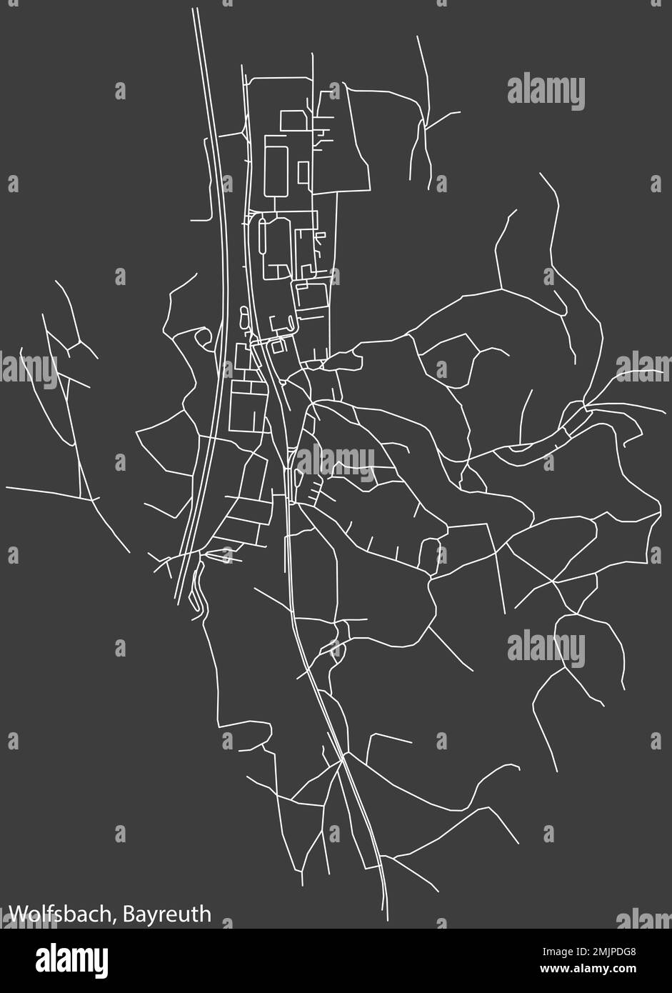 Street roads map of the WOLFSBACH DISTRICT, BAYREUTH Stock Vector Image ...