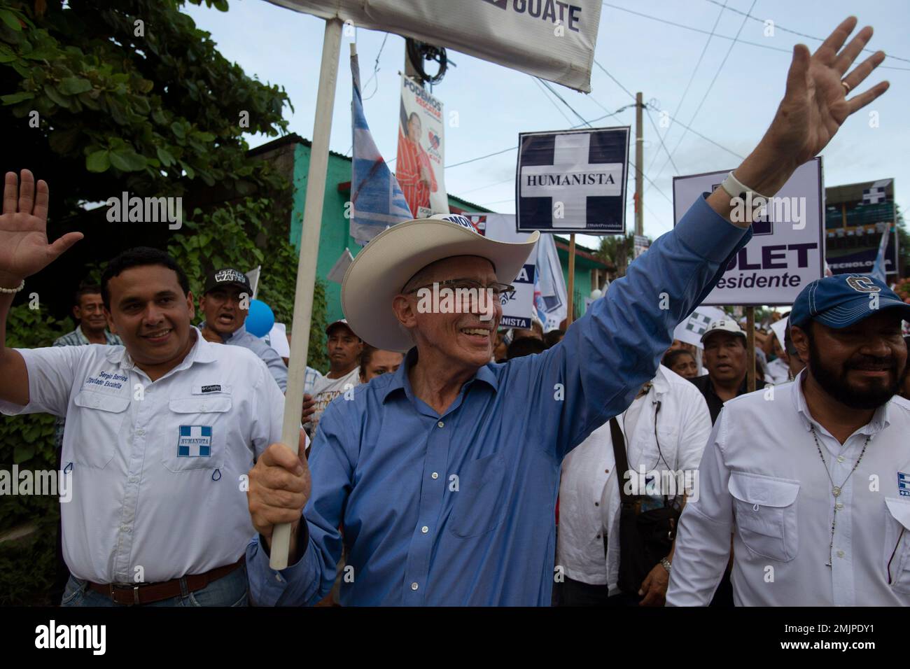 Edmond Mulet, presidential candidate of Humanist political party, waves ...