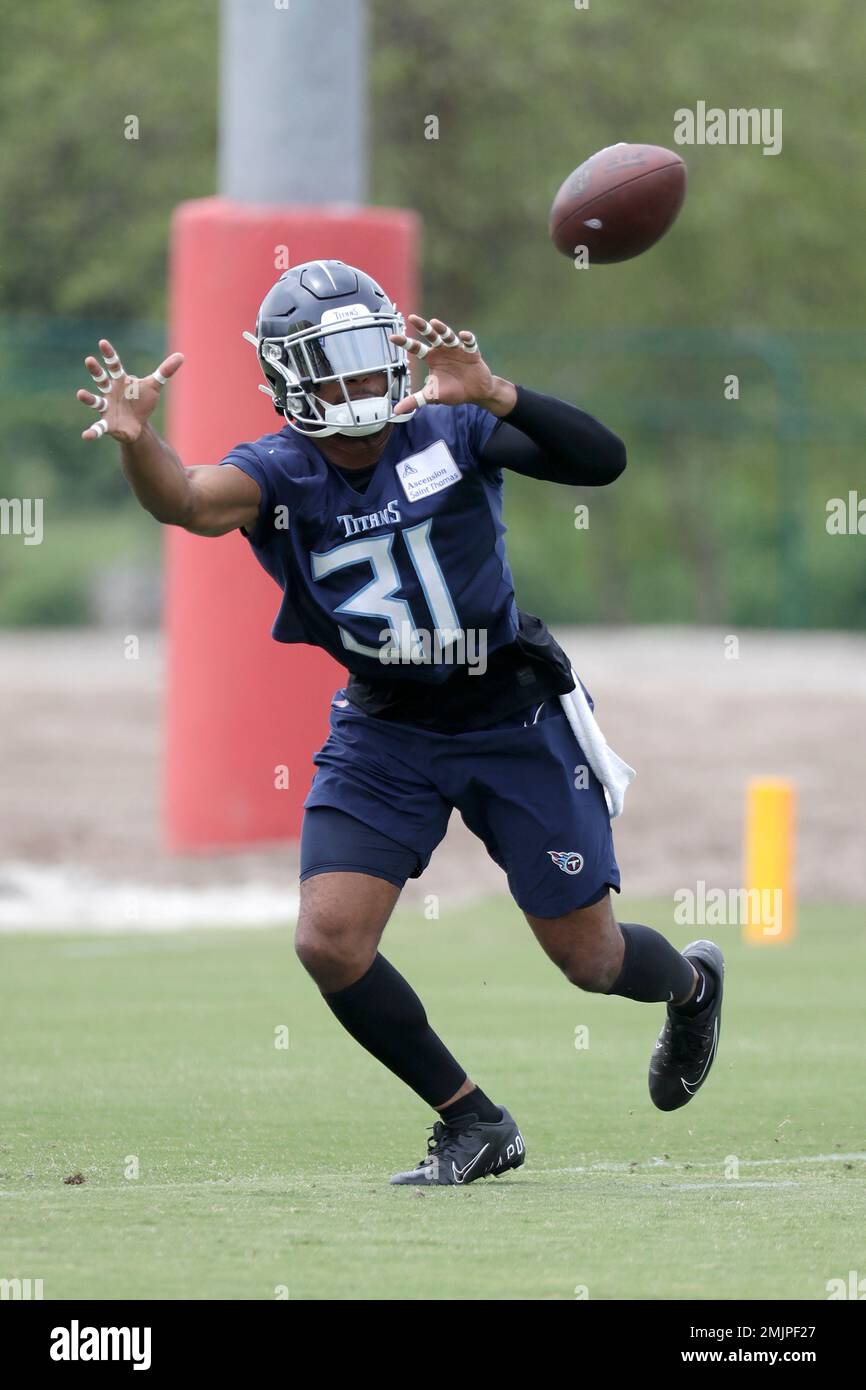 Tennessee Titans free safety Kevin Byard runs a drill during an ...