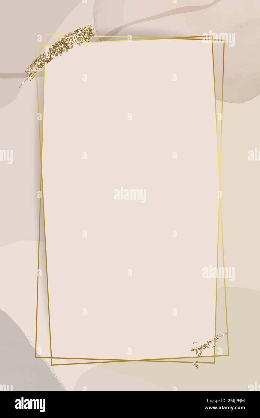 Gold frame on neutral watercolor background vector Stock Vector Image ...