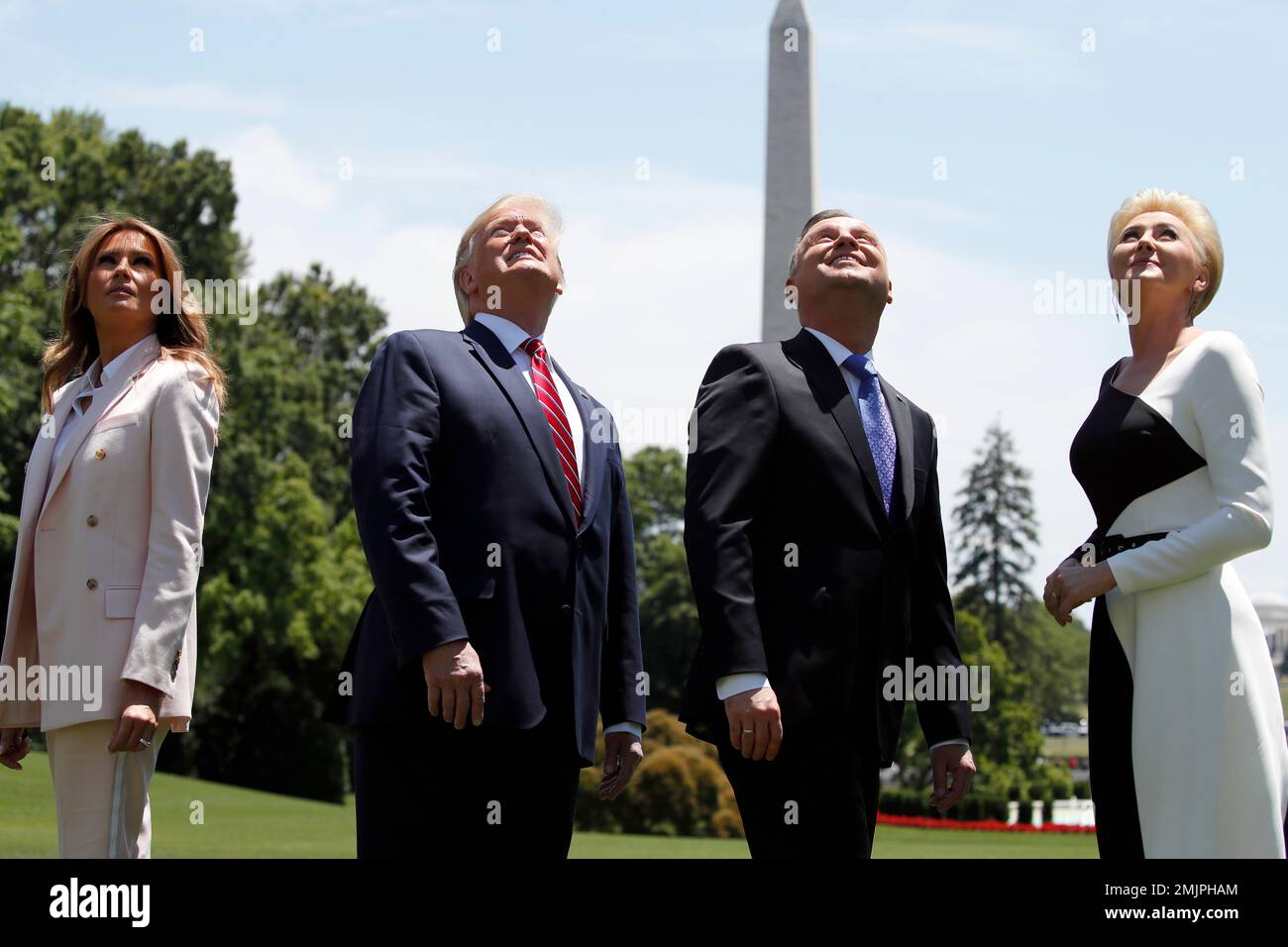 President Donald Trump, first lady Melania Trump, Polish President ...