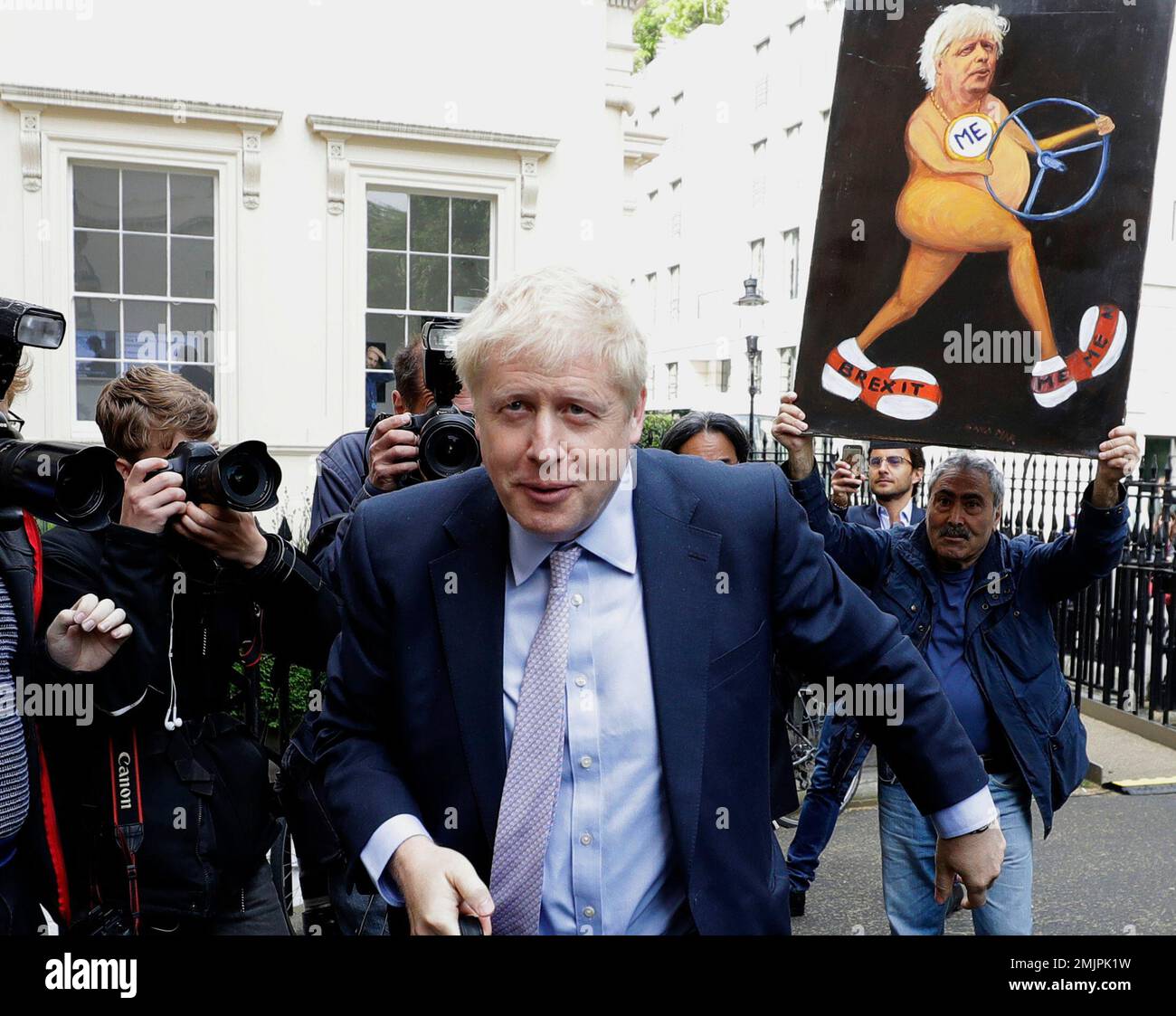 Britain's Conservative Party lawmaker Boris Johnson arrives to launch ...