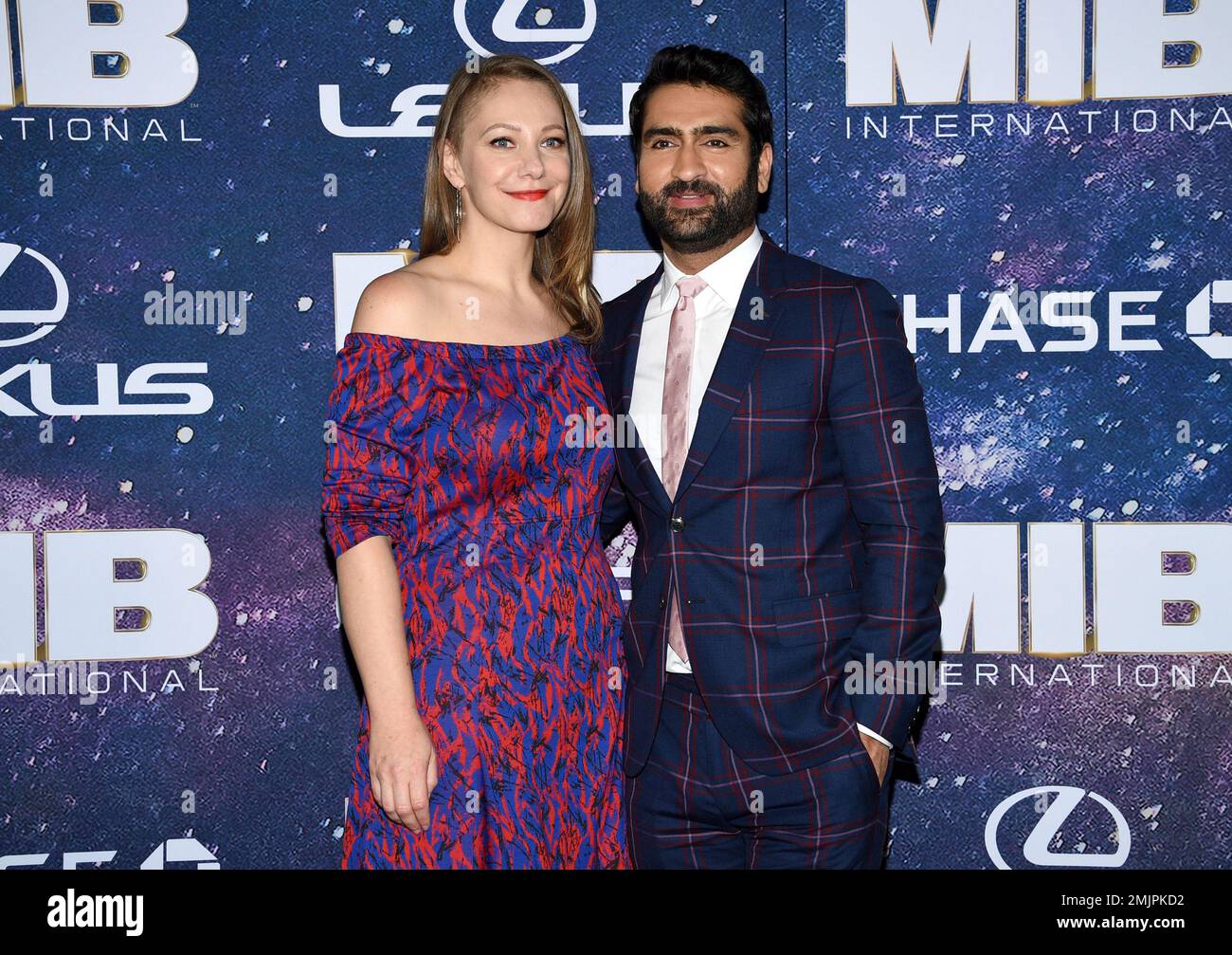 Actor Kumail Nanjiani, right, and wife actress Emily V. Gordon attend ...