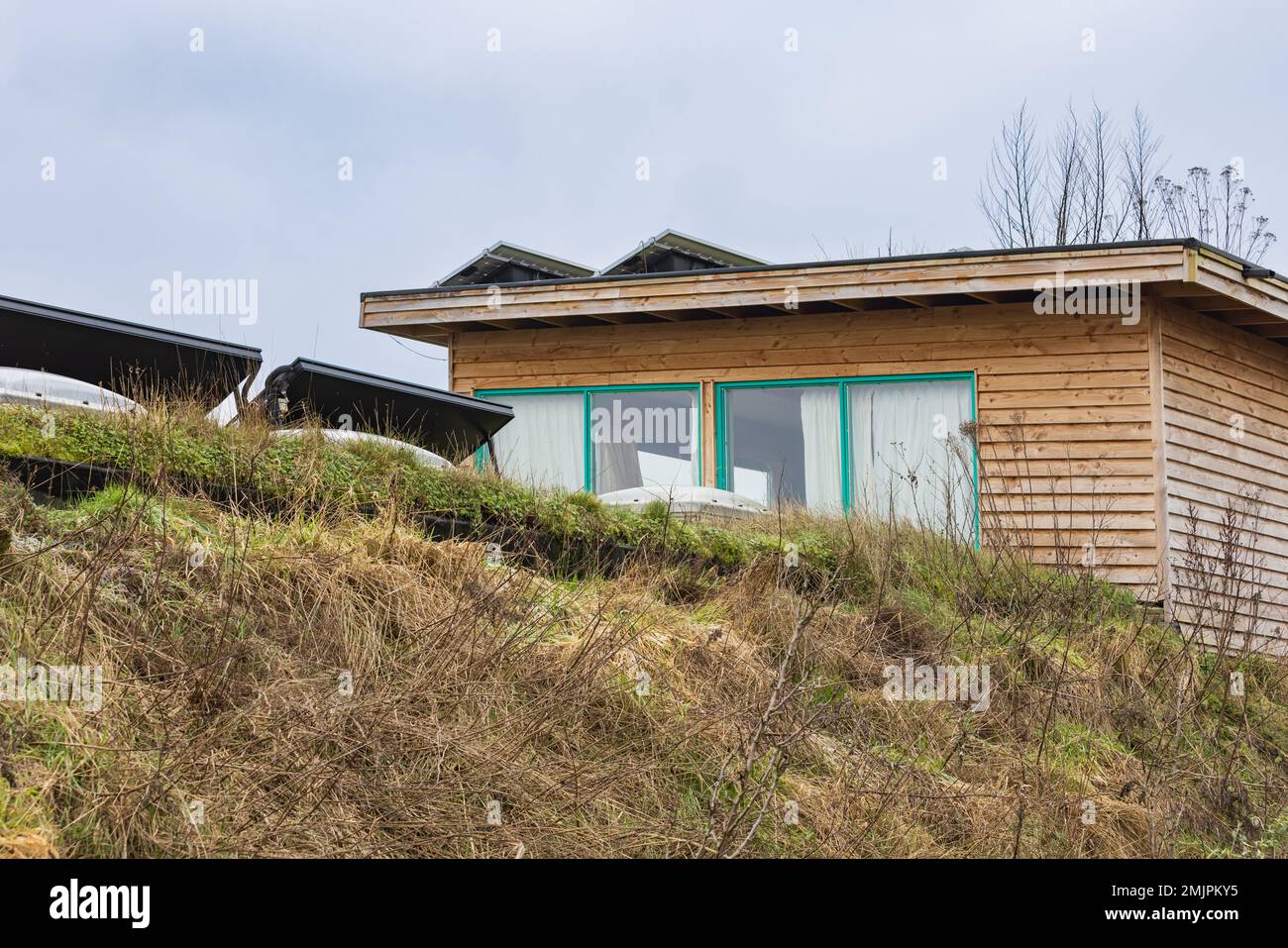 Olst Wijhe, The Netherlands - January 21, 2023: Self-build earth houses ...