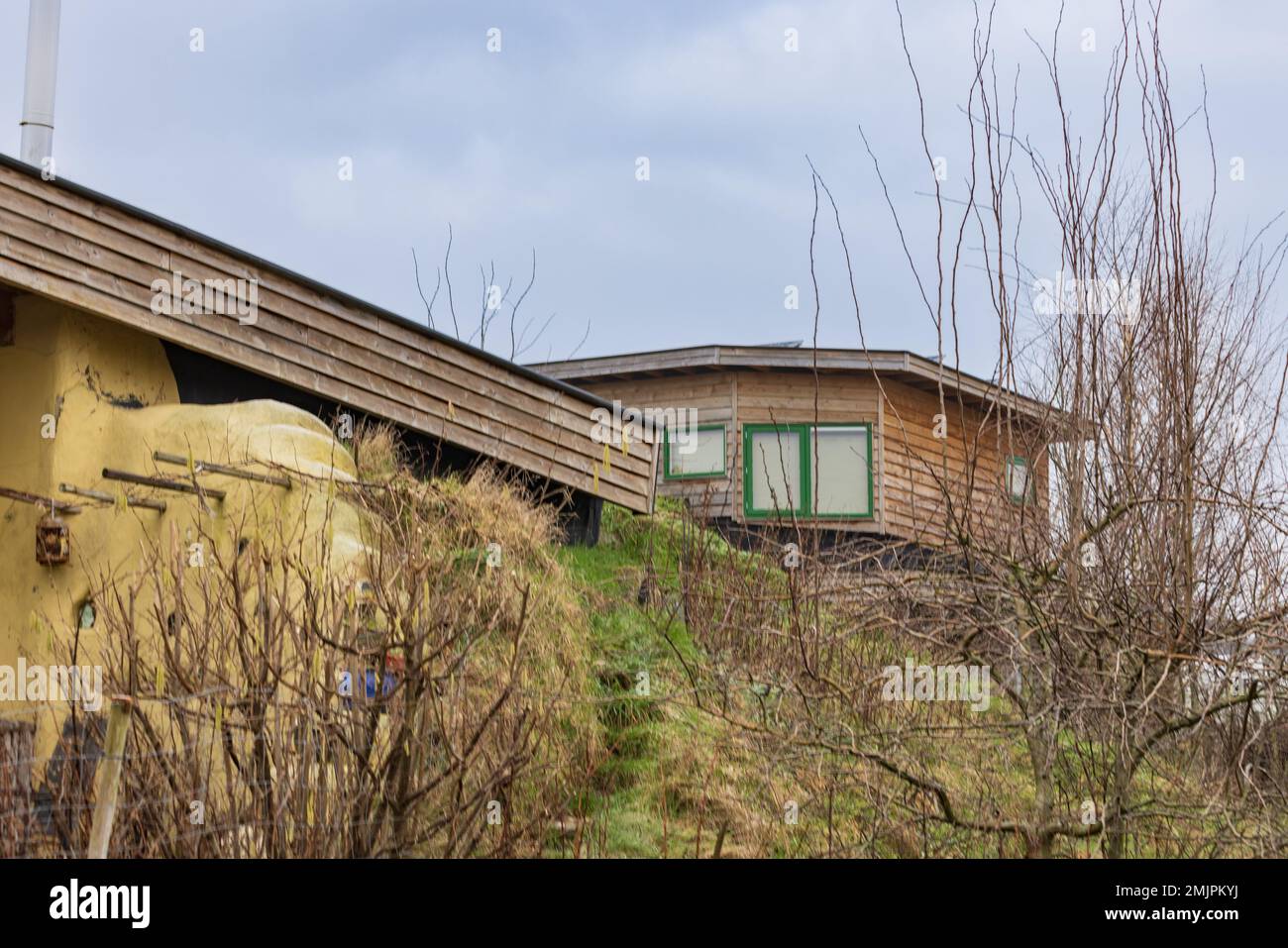 Olst Wijhe, The Netherlands - January 21, 2023: Self-build earth houses ...
