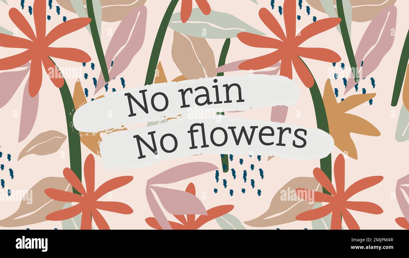 Quote blog banner template, editable inspirational message, no rain no ...