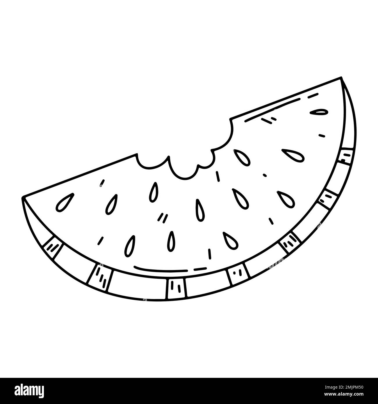 Watermelon in hand drawn doodle style. Piece of fruit. Vector ...