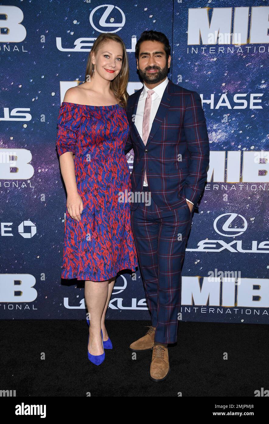 Actor Kumail Nanjiani, right, and wife, actress Emily V. Gordon, attend ...
