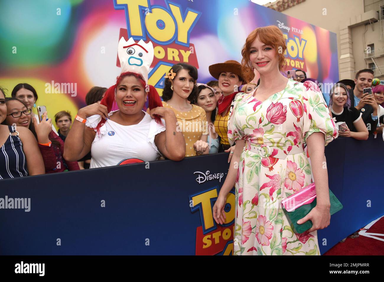 Christina Hendricks poses with fans as she arrives at the world ...