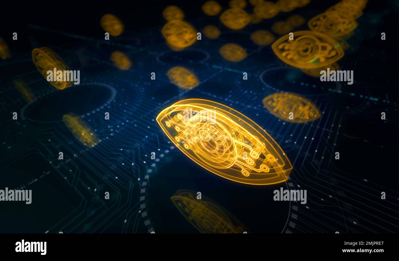 Cyber eye espionage big brother hacking spy and intelligence symbol ...