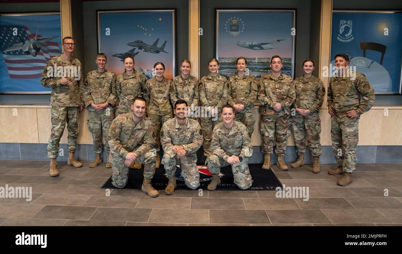 U.S. Air Force Chief Master Sgt. Gareth Davis, left, commandant of the ...