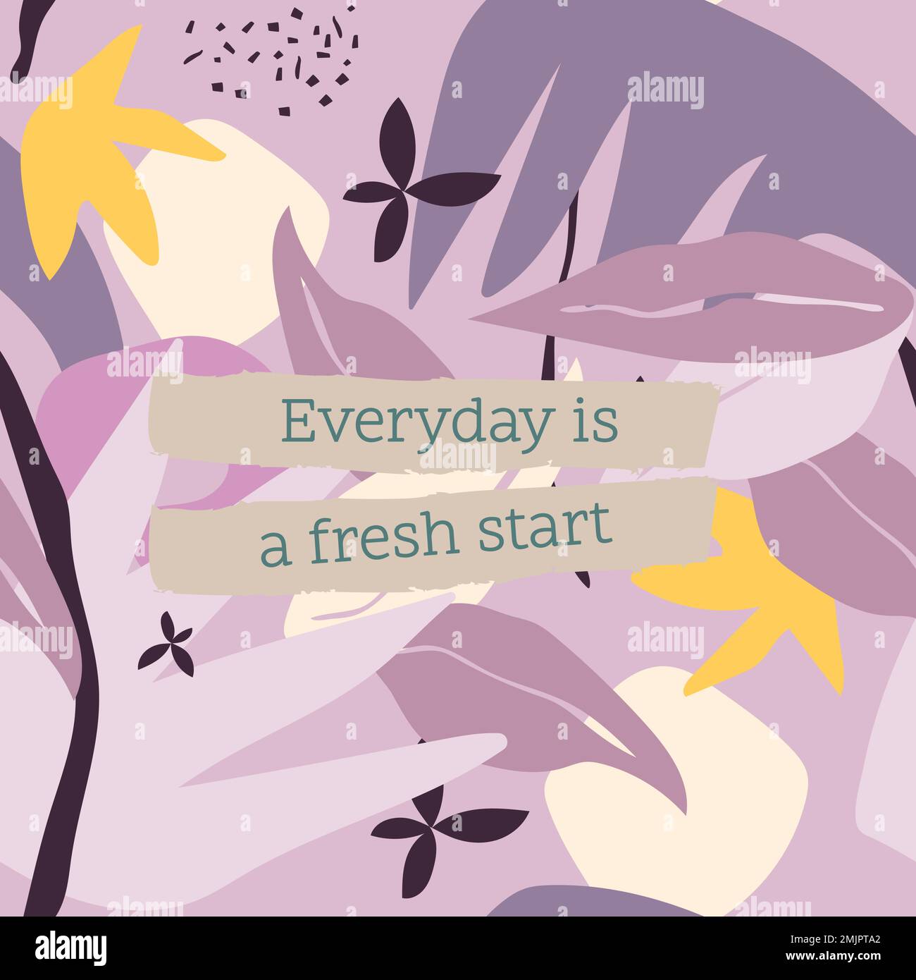 Inspirational quote Instagram post template, everyday is a fresh start ...