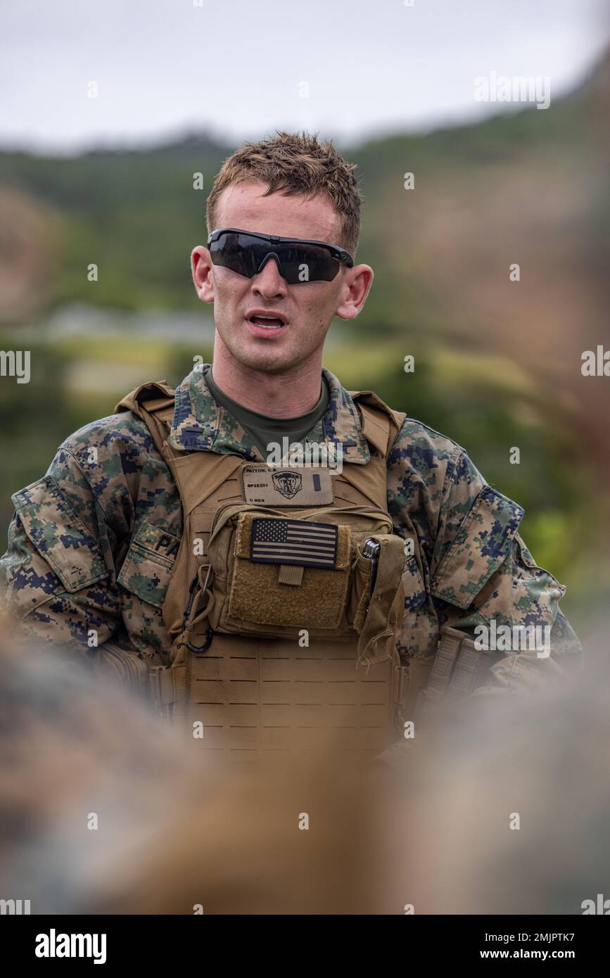 U.S. Marine Corps 1st Lt. Cole Patton, a platoon commander with 3d ...