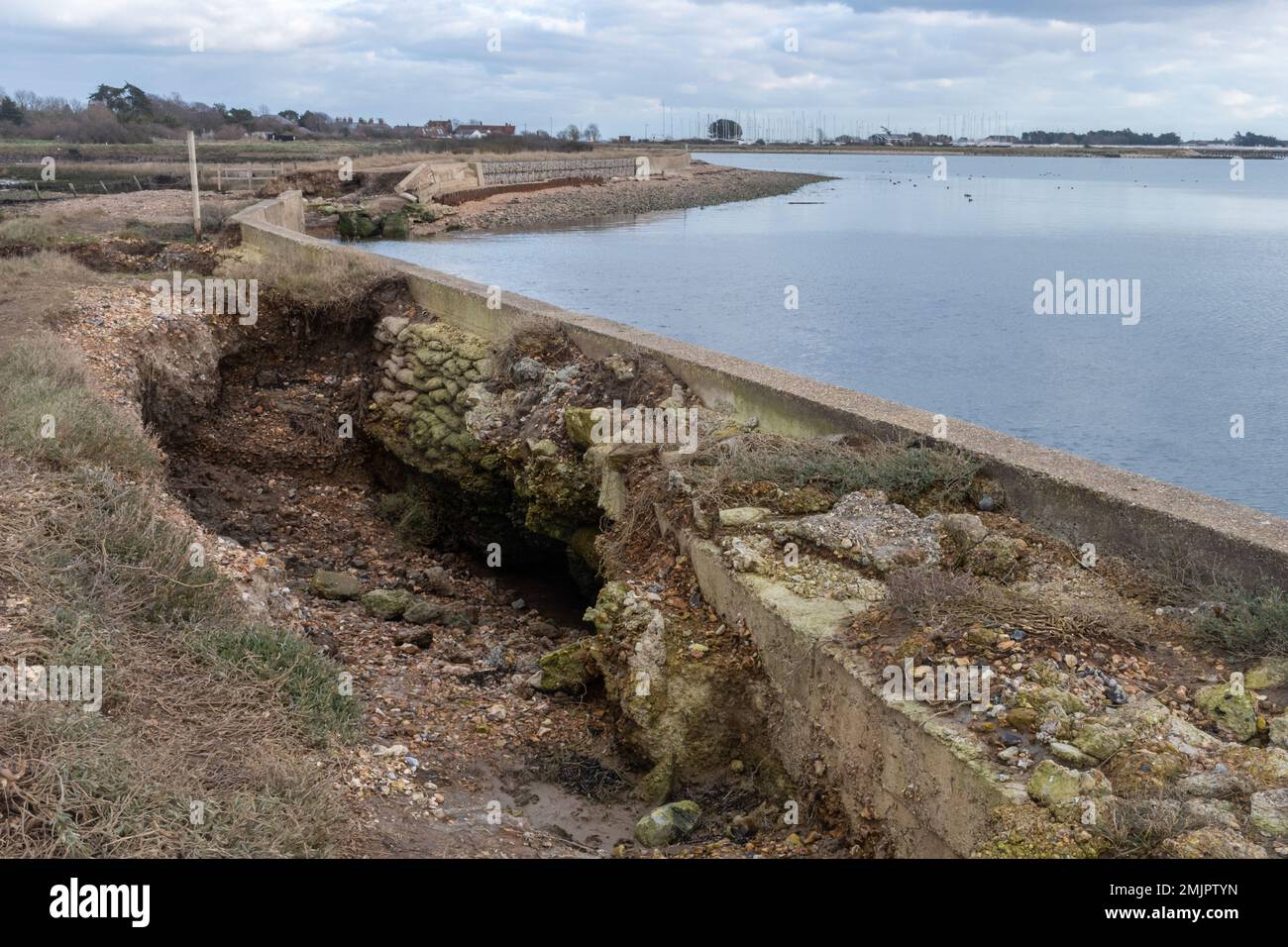 Coastal erosion caused a breach in the seawall in 2020 and loss of the ...