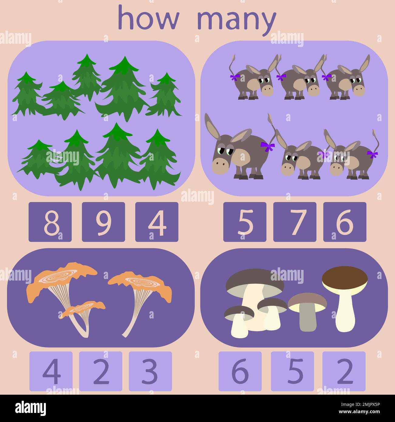 Cartoon illustration educational counting math hi-res stock photography ...