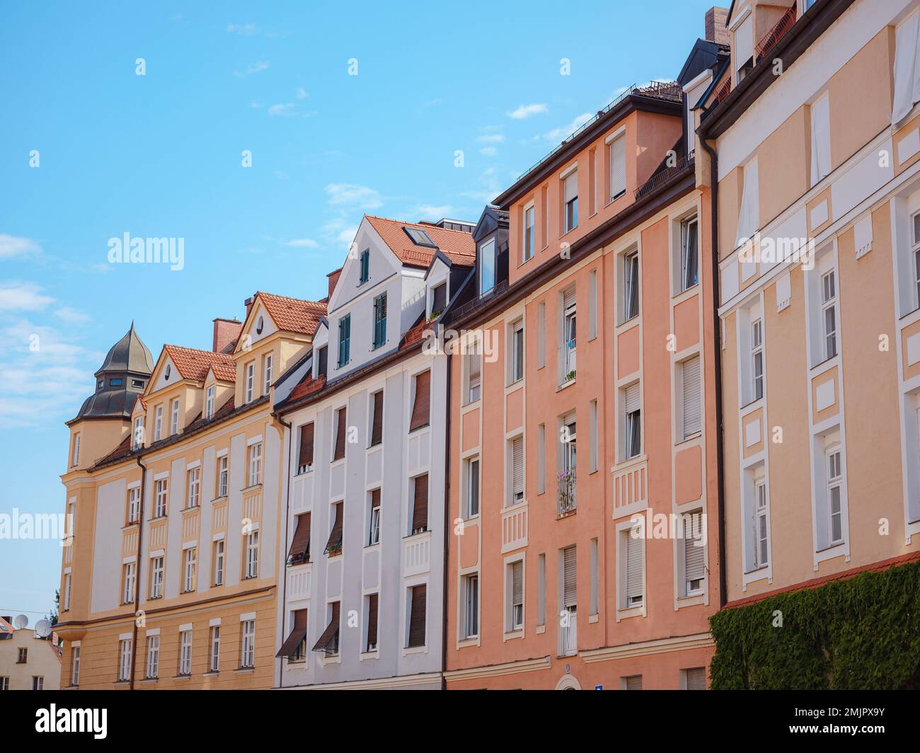 facades of old European houses downtown Munich, Germany Stock Photo - Alamy