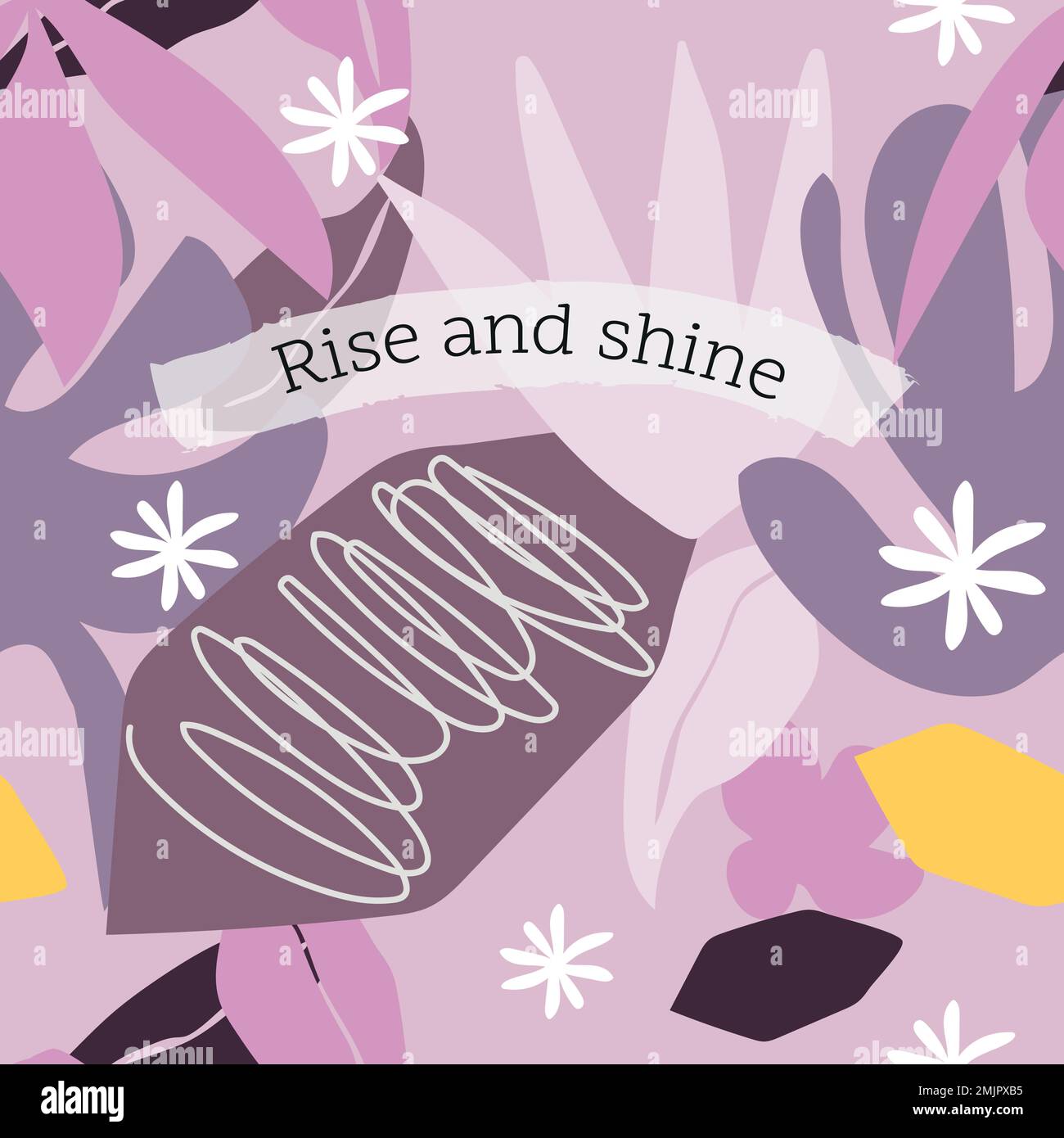 Rise and shine post template, editable quote vector Stock Vector Image ...