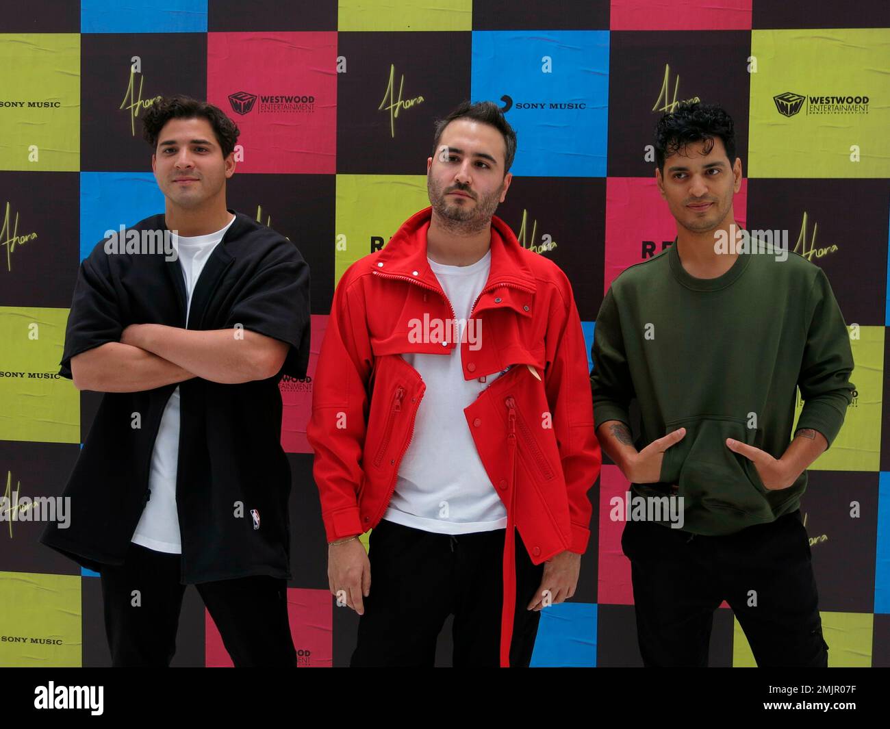 Members of the Mexican pop band Reik, from left, Julio Ramírez, Jesús ...