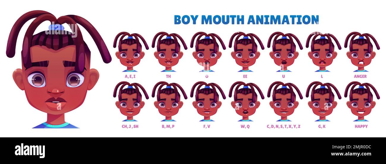 Girl face with mouth movement sync in pronunciation different english ...