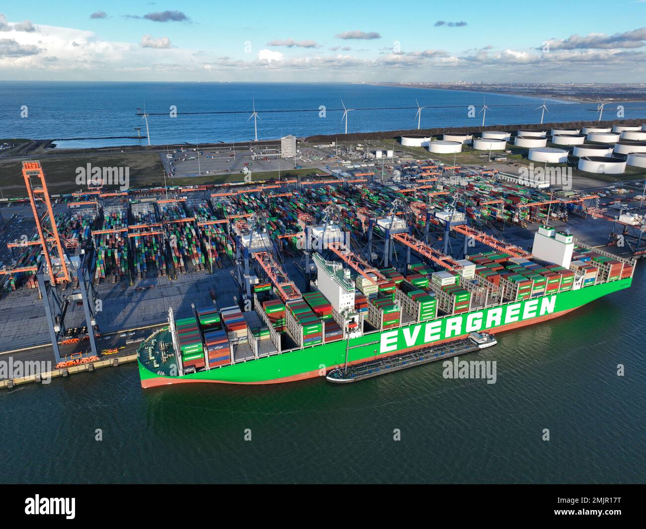 Rotterdam, 19th of January 2023, The Netherlands. From above:Drone ...