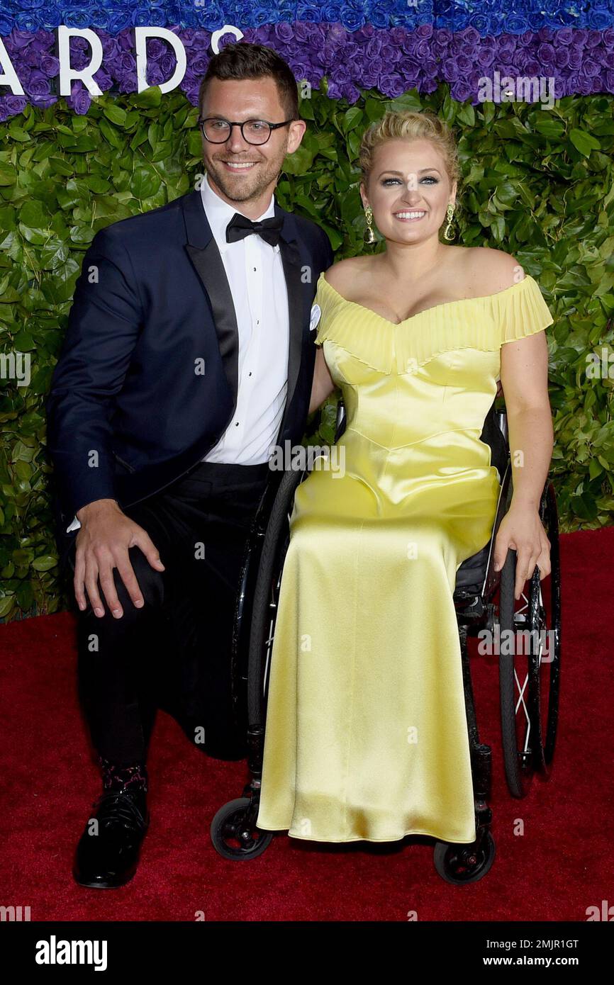 David Perlow, left, and Ali Stroker arrive at the 73rd annual Tony ...