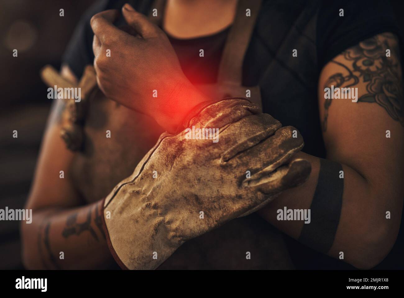 Inflammation, holding and woman with wrist pain at work, medical ...