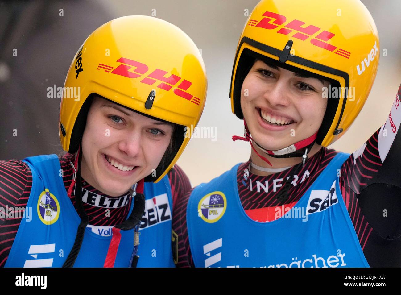 Jessica Degenhardt and Cheyenne Rosenthal of Germany celebrate winning ...