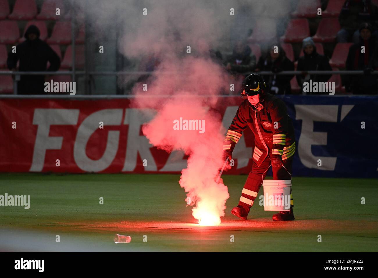 Launch smoke bombs during hi-res stock photography and images - Alamy