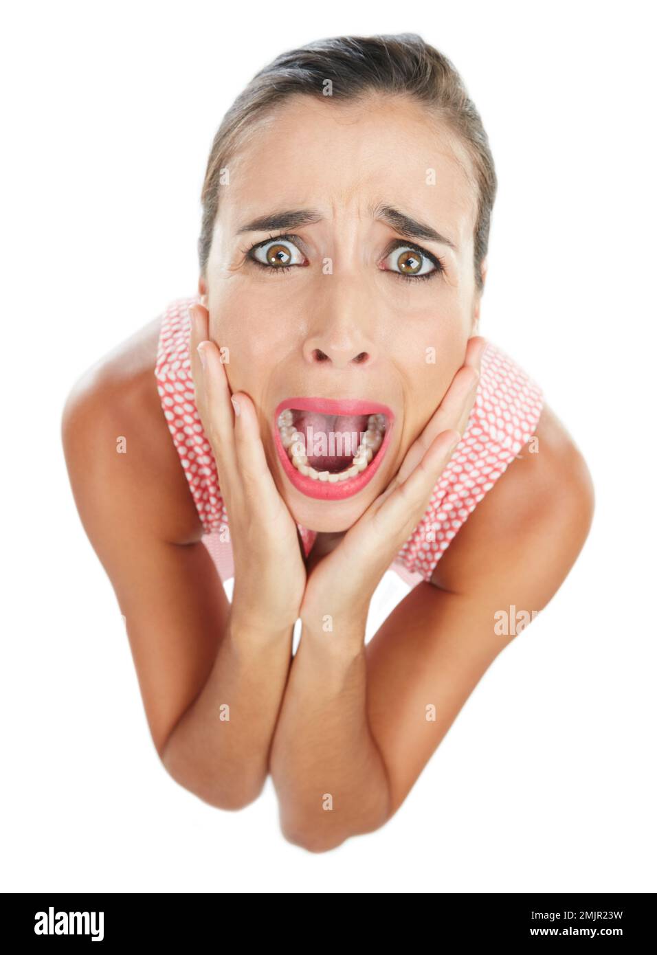 Scared White Woman Screaming