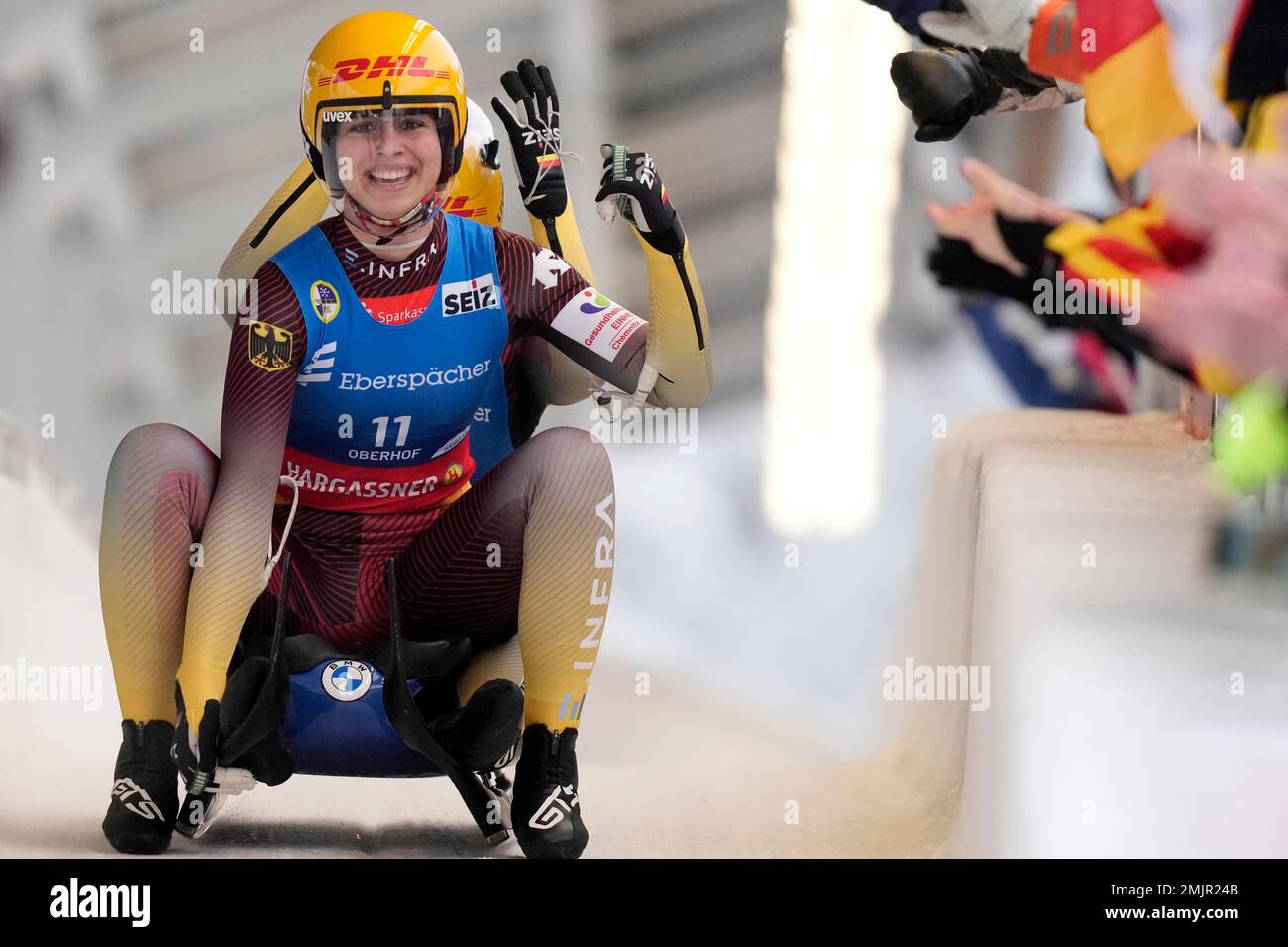 Jessica Degenhardt and Cheyenne Rosenthal of Germany celebrate winning ...