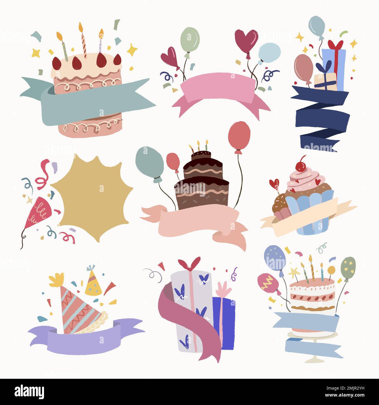 Celebration party, celebration illustration vector set Stock Vector ...