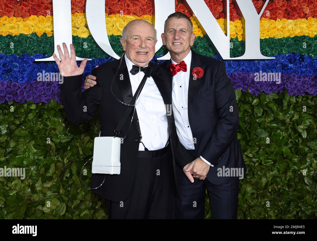 Terrence McNally, left, and Tom Kirdahy arrive at the 73rd annual Tony ...