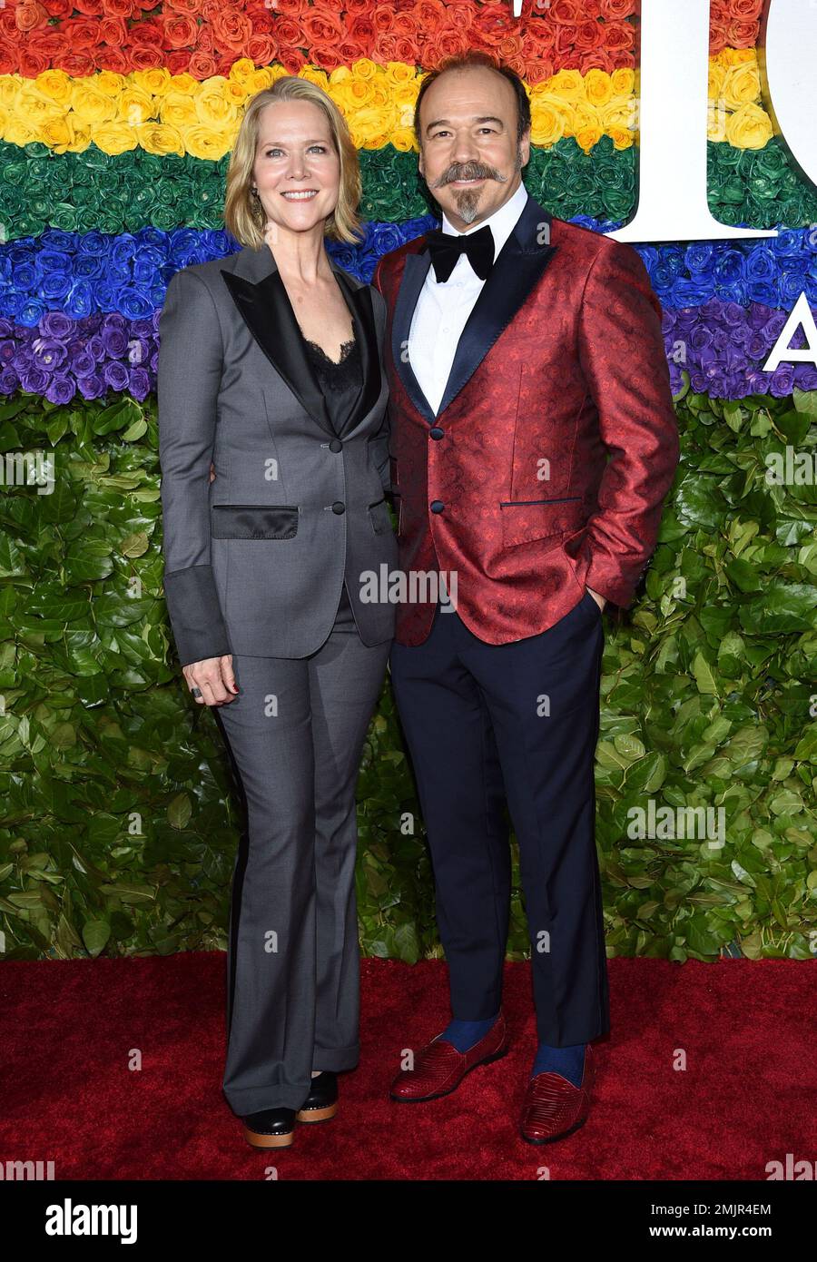 Rebecca Luker, left, and Danny Burstein arrive at the 73rd annual Tony ...