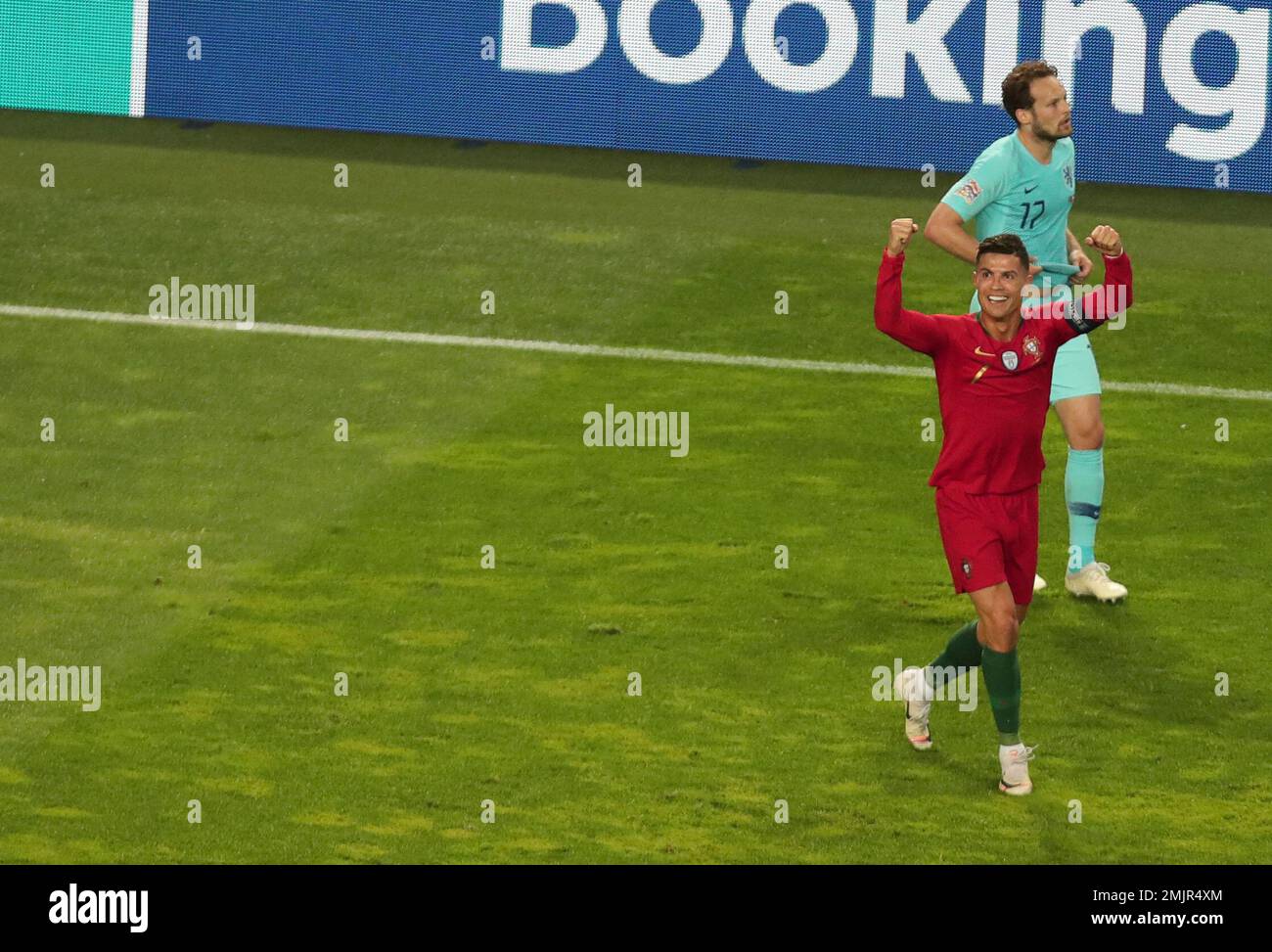 Portugal's Cristiano Ronaldo, front, celebrates after winning the UEFA ...