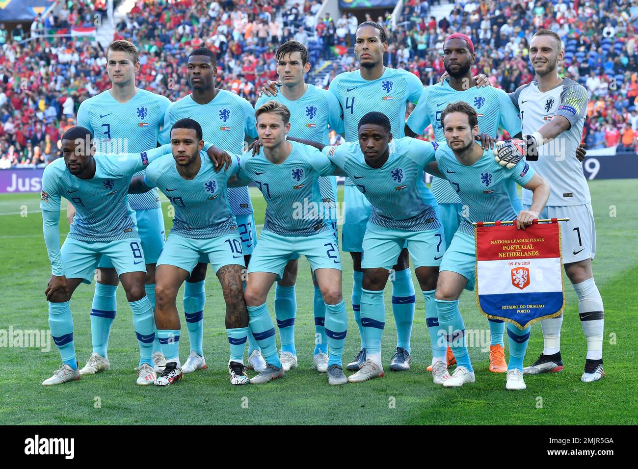 Netherlands team players pose prior to the start of the UEFA Nations ...