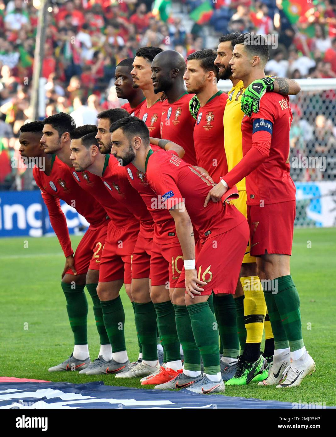 Portugal team players pose prior to the start of the UEFA Nations ...