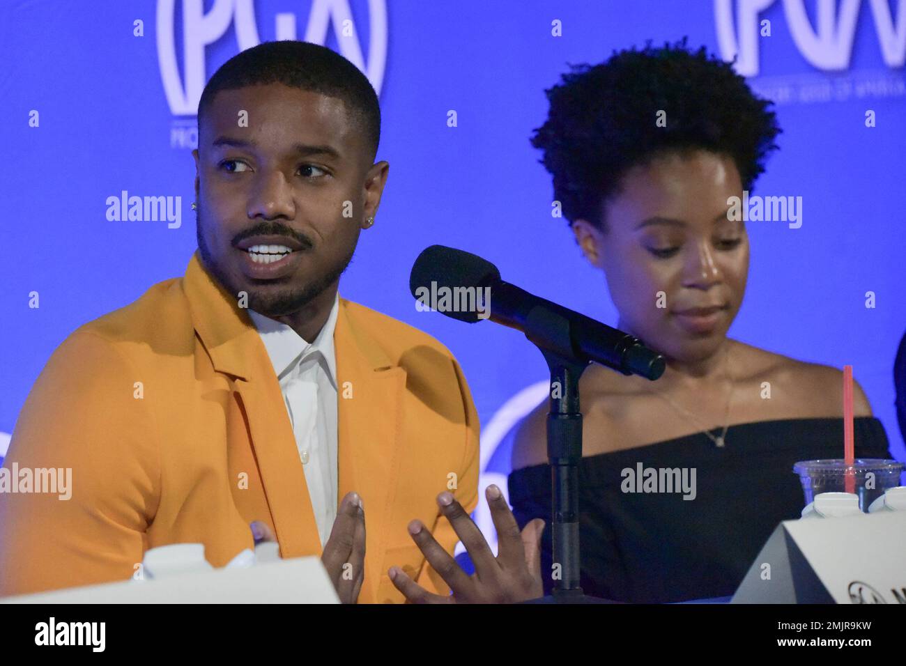 Michael B. Jordan, left, and Alano Mayo participate in "Content With A ...