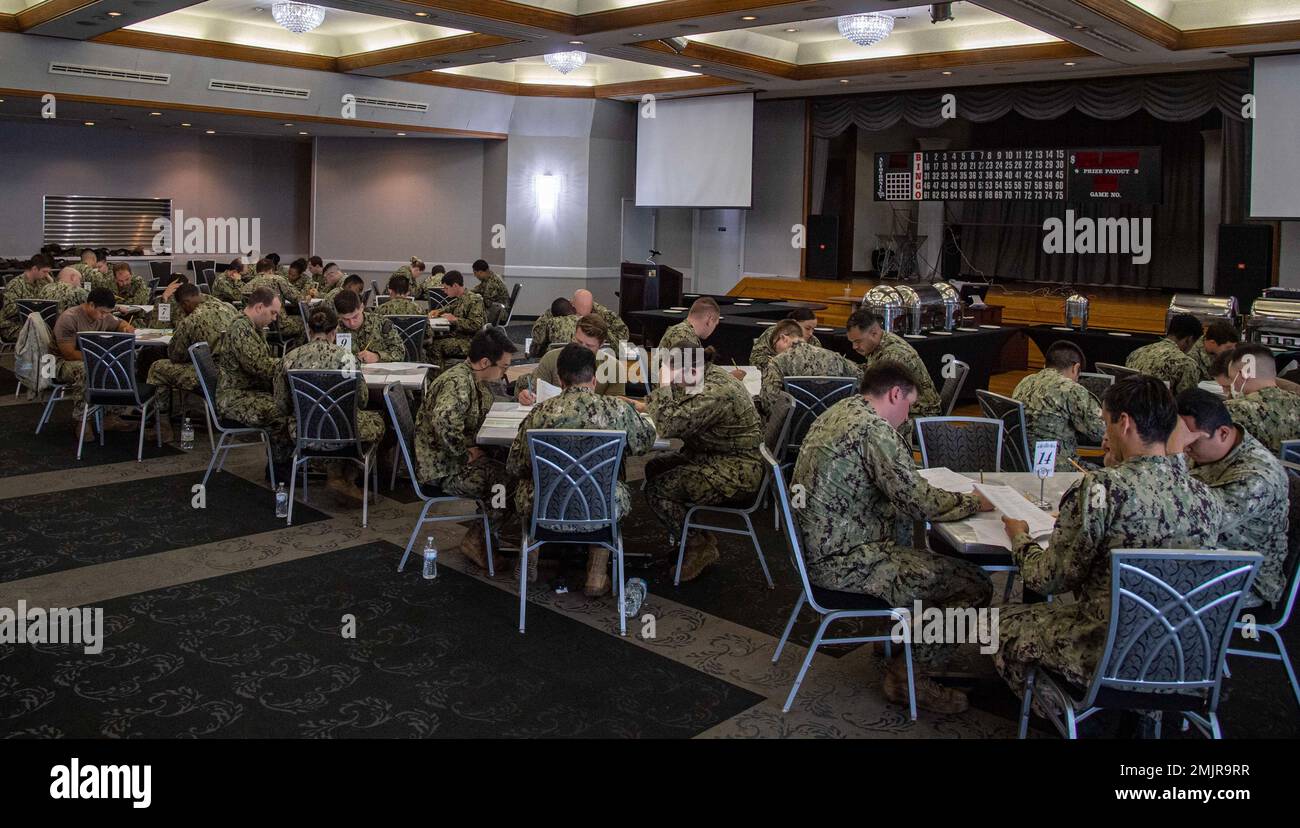 Sailors take the Petty Officer 1st Class Navy-wide advancement exam ...