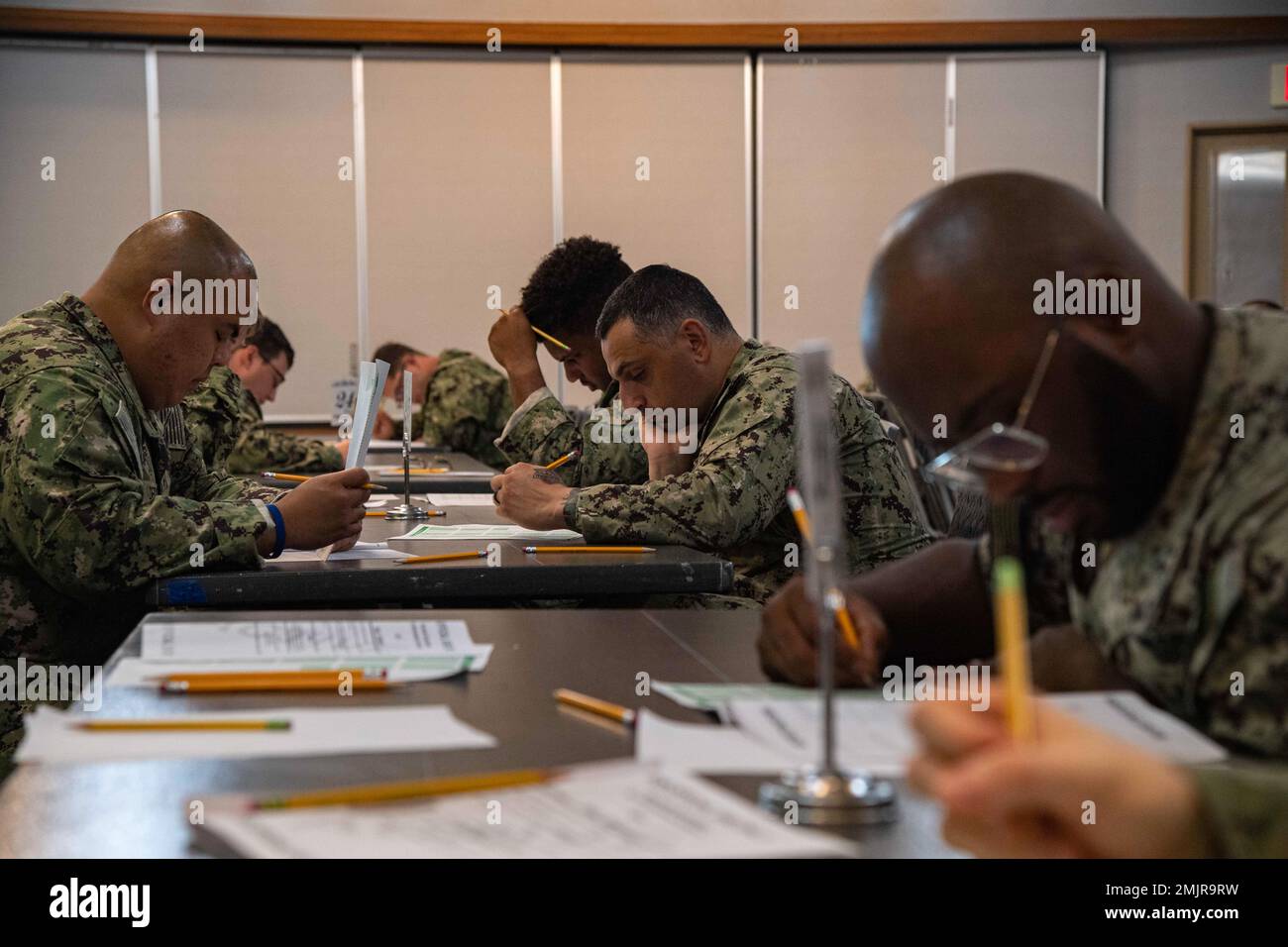 Sailors take the Petty Officer 1st Class Navy-wide advancement exam ...