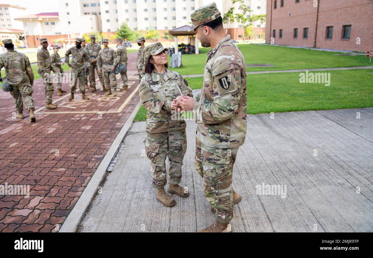 U.S. Army Soldier Sgt. Brown gets promoted to Staff Sgt. He has been an ...