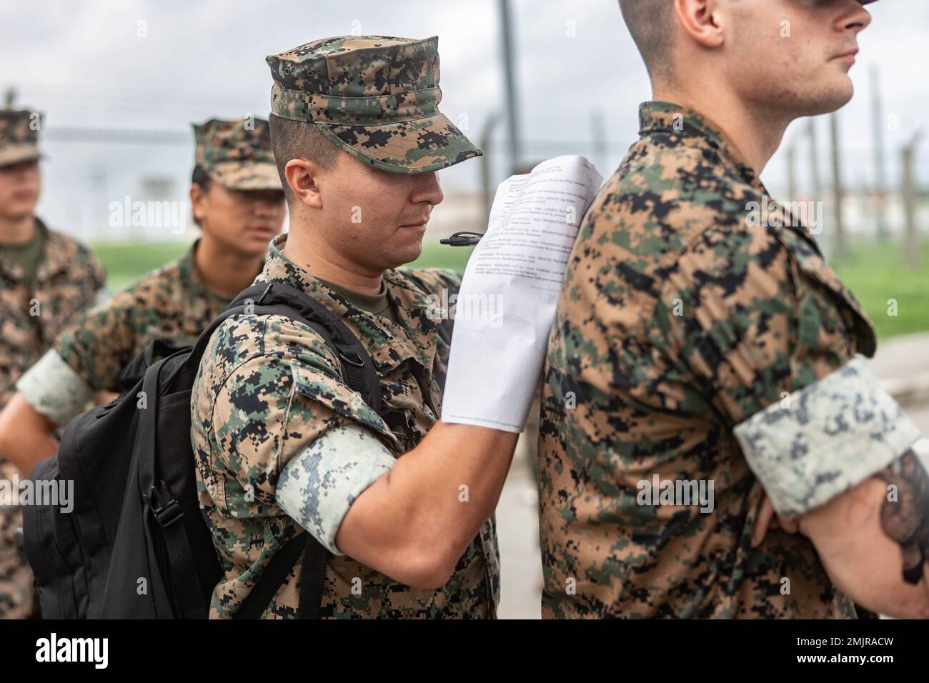 U.S. Marine Corps Lance Cpl. Frank Estrella, an administrative ...
