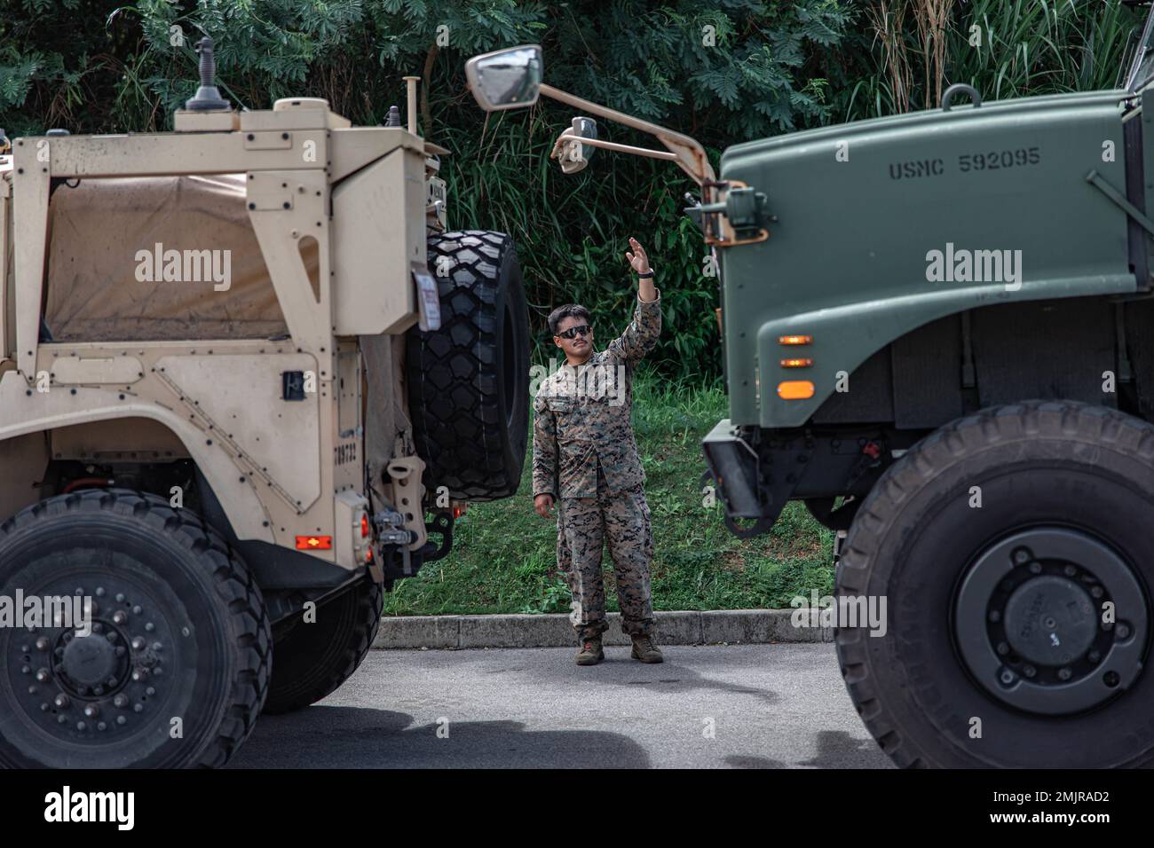 U.S. Marine Corps Lance Cpl. Jonathan Moreno, a motor vehicle operator ...