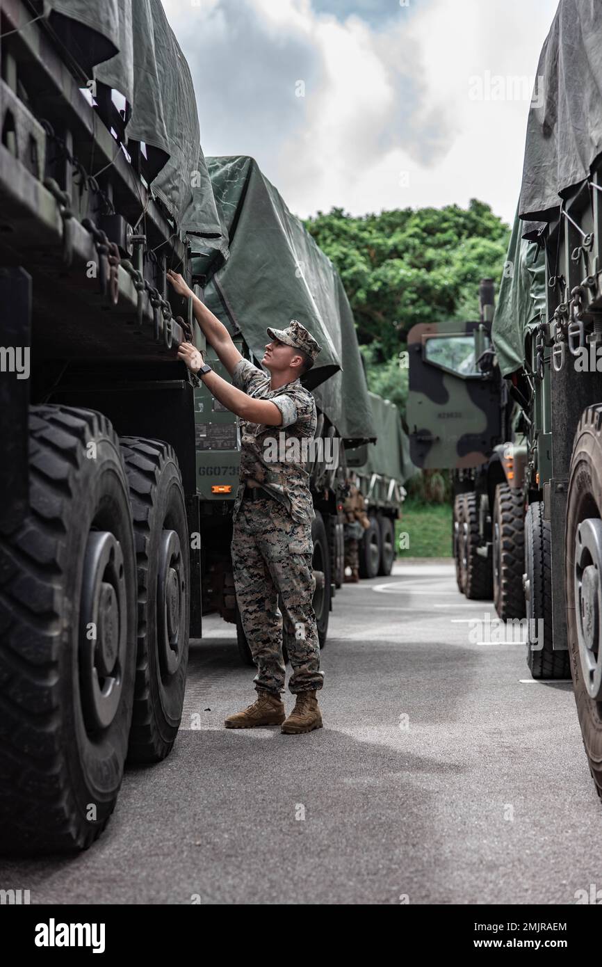 U.S. Marine Corps Lance Cpl. Christian Romo, a motor vehicle operator ...