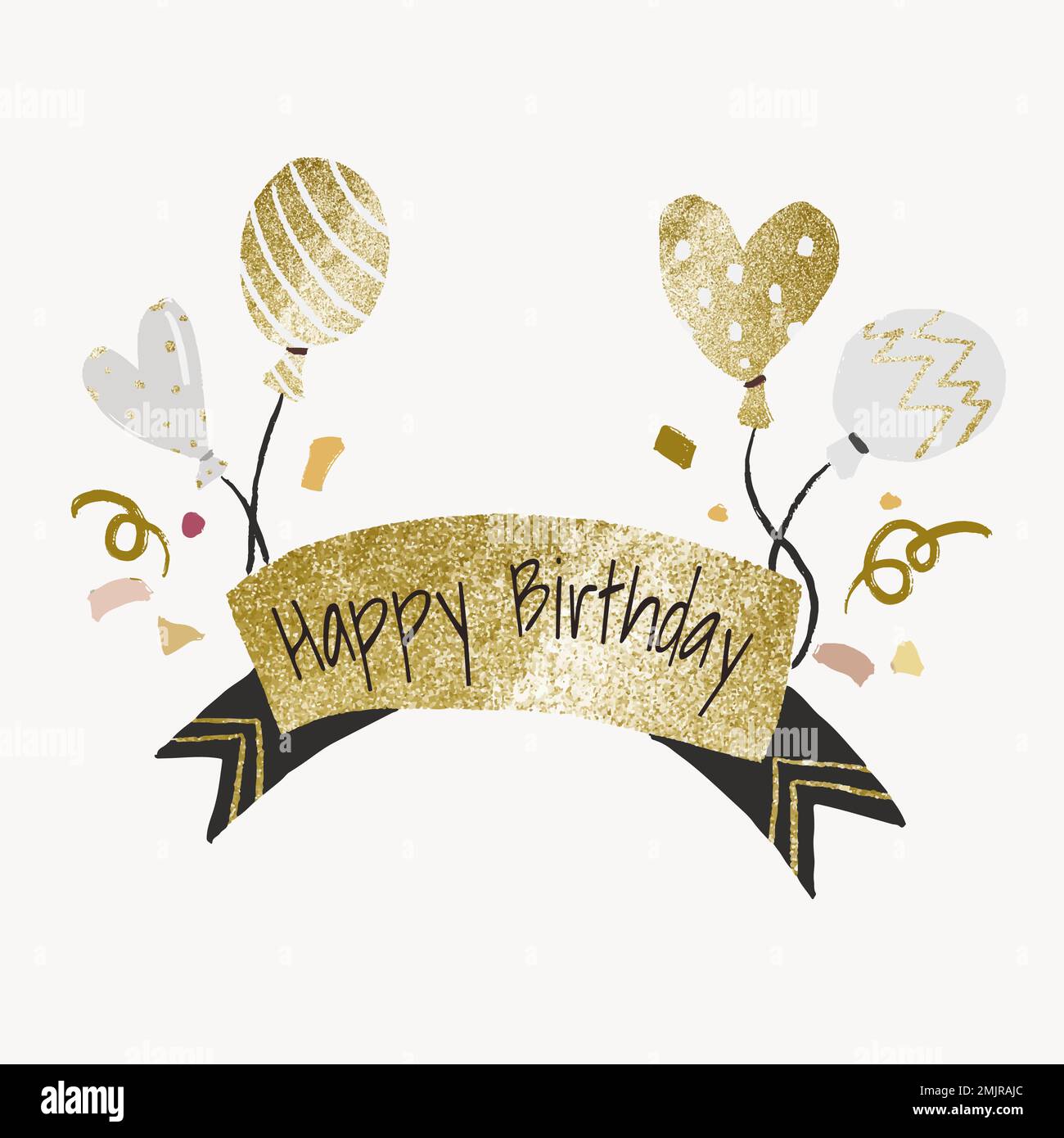 Party template sticker, aesthetic gold graphic vector Stock Vector ...