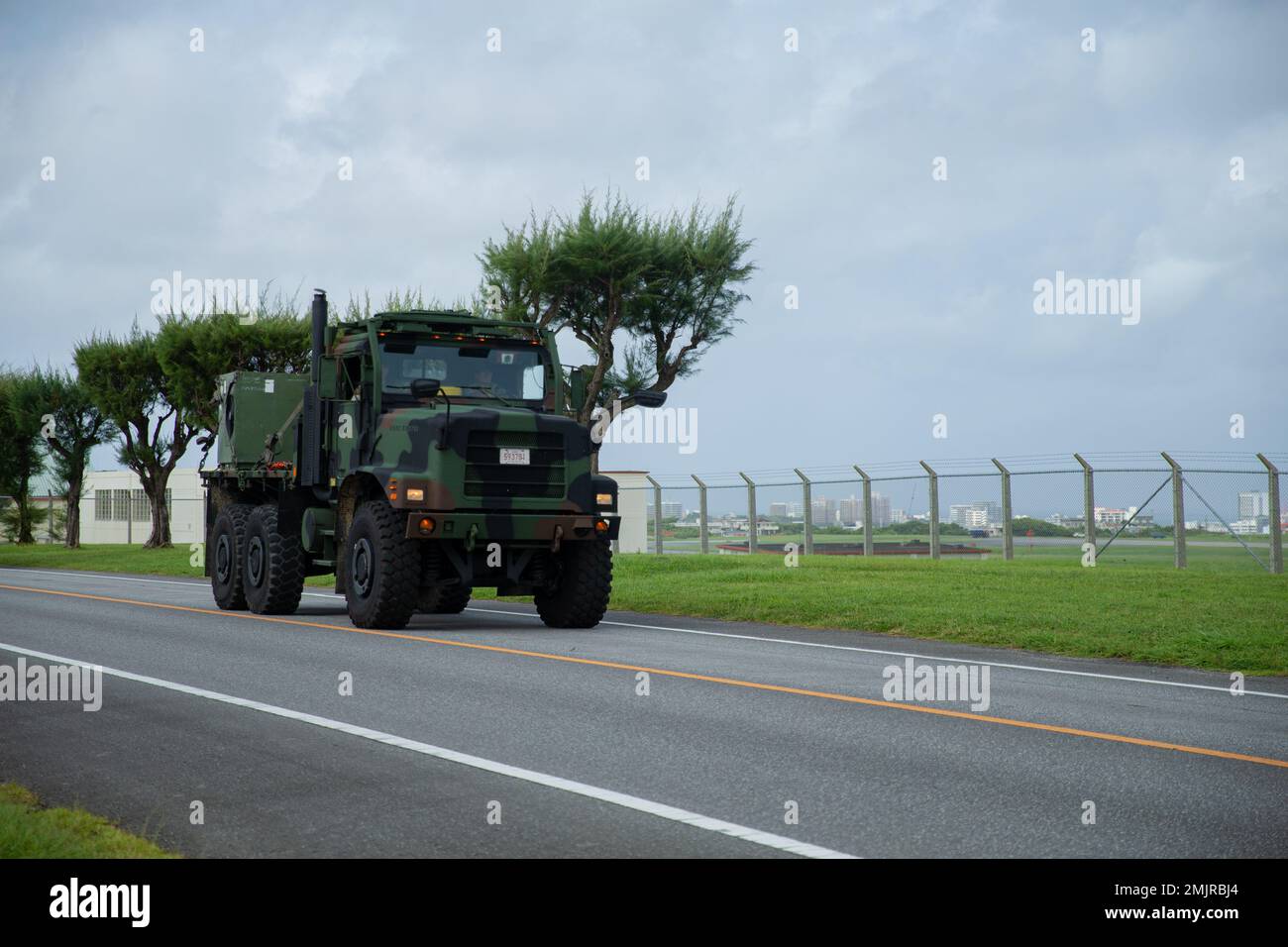 A U.S. Marine Corps Medium Tactical Vehicle Replacement with 3d Marine ...